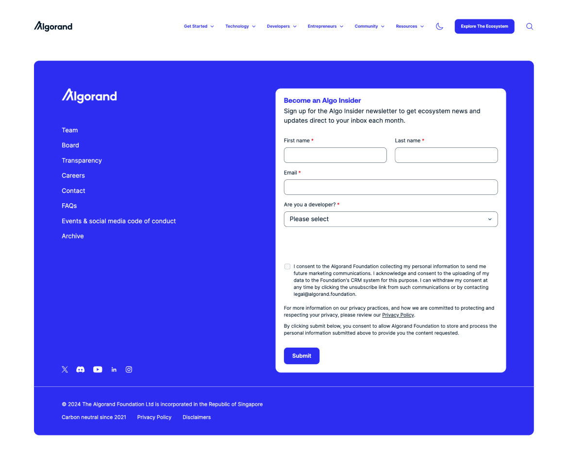 Algorand Website | Blend